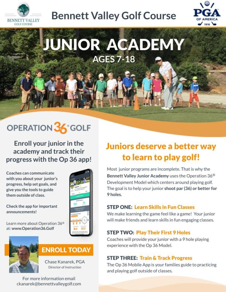 Junior Golf Operation 36 Academy – Bennett Valley & Iron & Vine