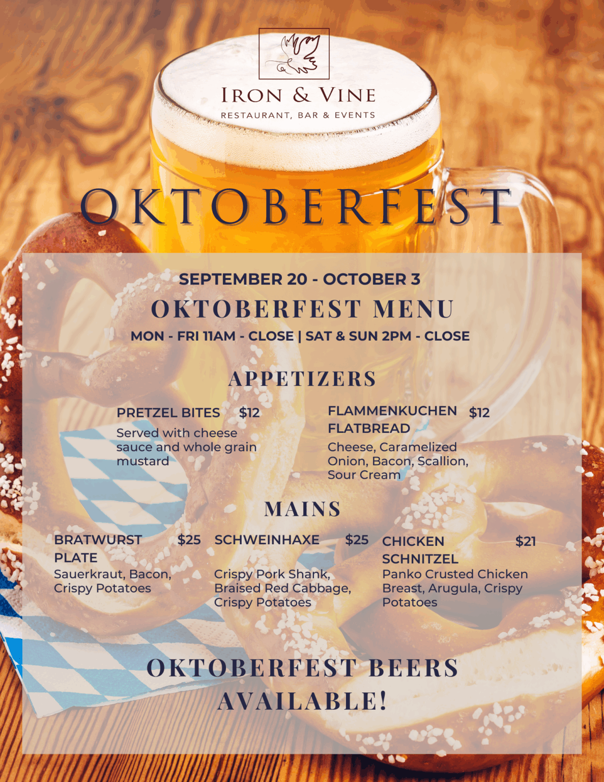 Oktoberfest at Iron & Vine – Bennett Valley & Iron & Vine